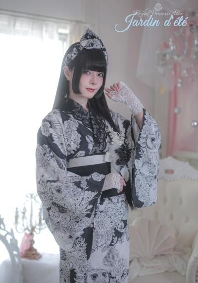 Jardin dete・夏の庭園 浴衣(黒)【即納品】 - Royal Princess Jardin dete・夏の庭園 浴衣(黒)【即納品】 - Royal Princess